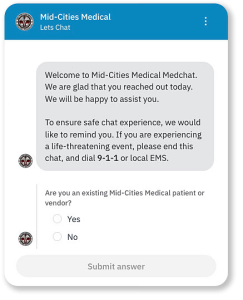 MedChat Agent Platform – Mid-Cities Medical